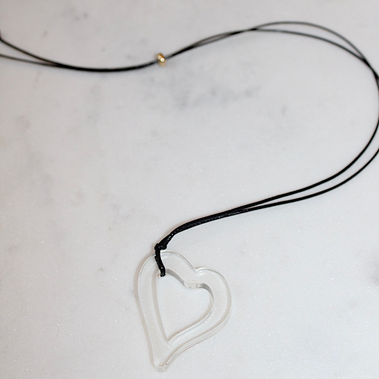 Slanted Heart Cord Choker in Black – FrasierSterling